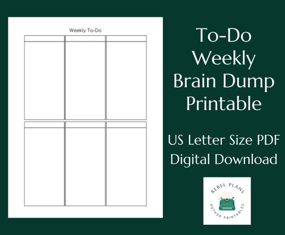 To-do Weekly Brain Dump Printable | Etsy