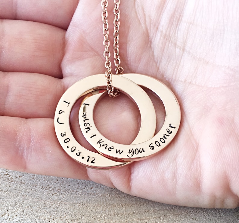 Connecting Rings Necklace Personalized Jewelry Anniversary - Etsy