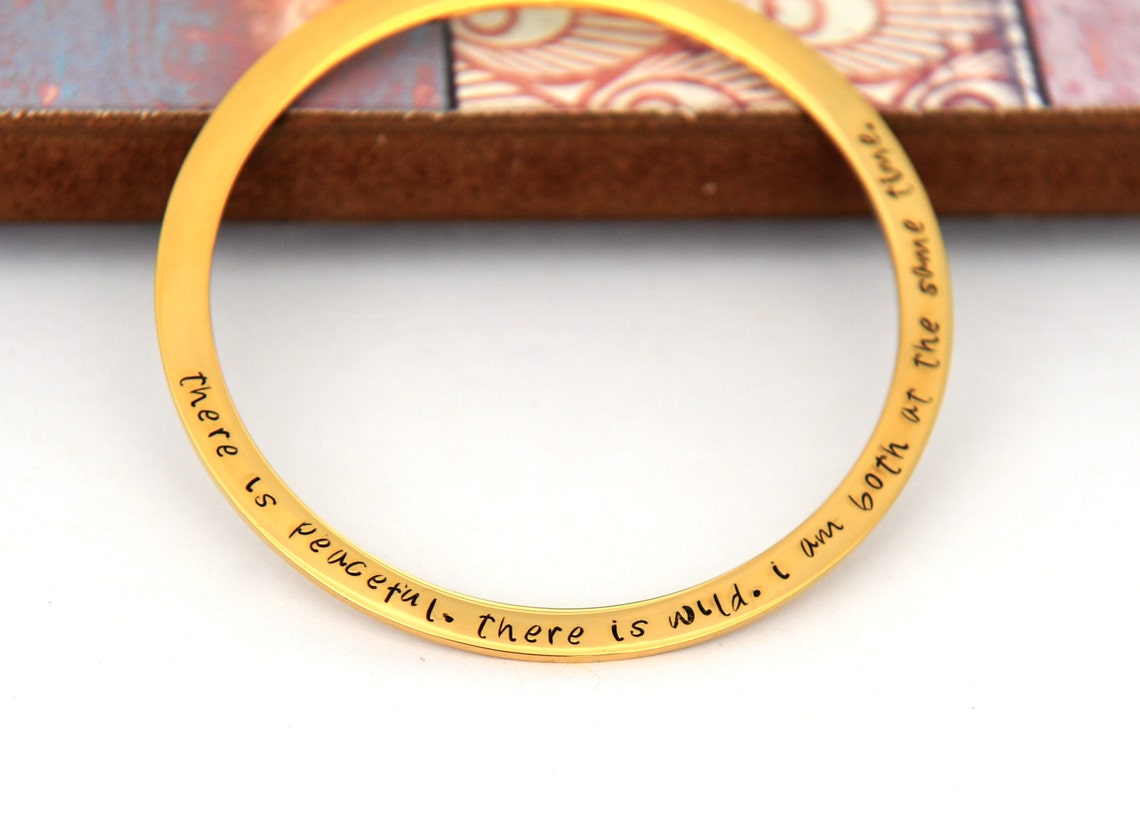 Bangle With Quote Gold Bangle Hand Stamped Bangle Childrens | Etsy