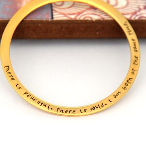 Bangle With Quote Gold Bangle Hand Stamped Bangle Childrens | Etsy