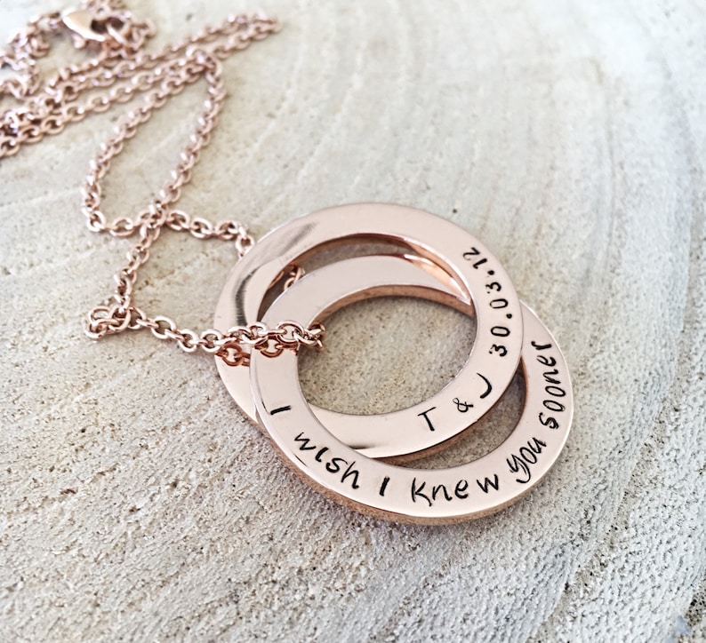 Connecting Rings Necklace Personalized Jewelry Anniversary - Etsy