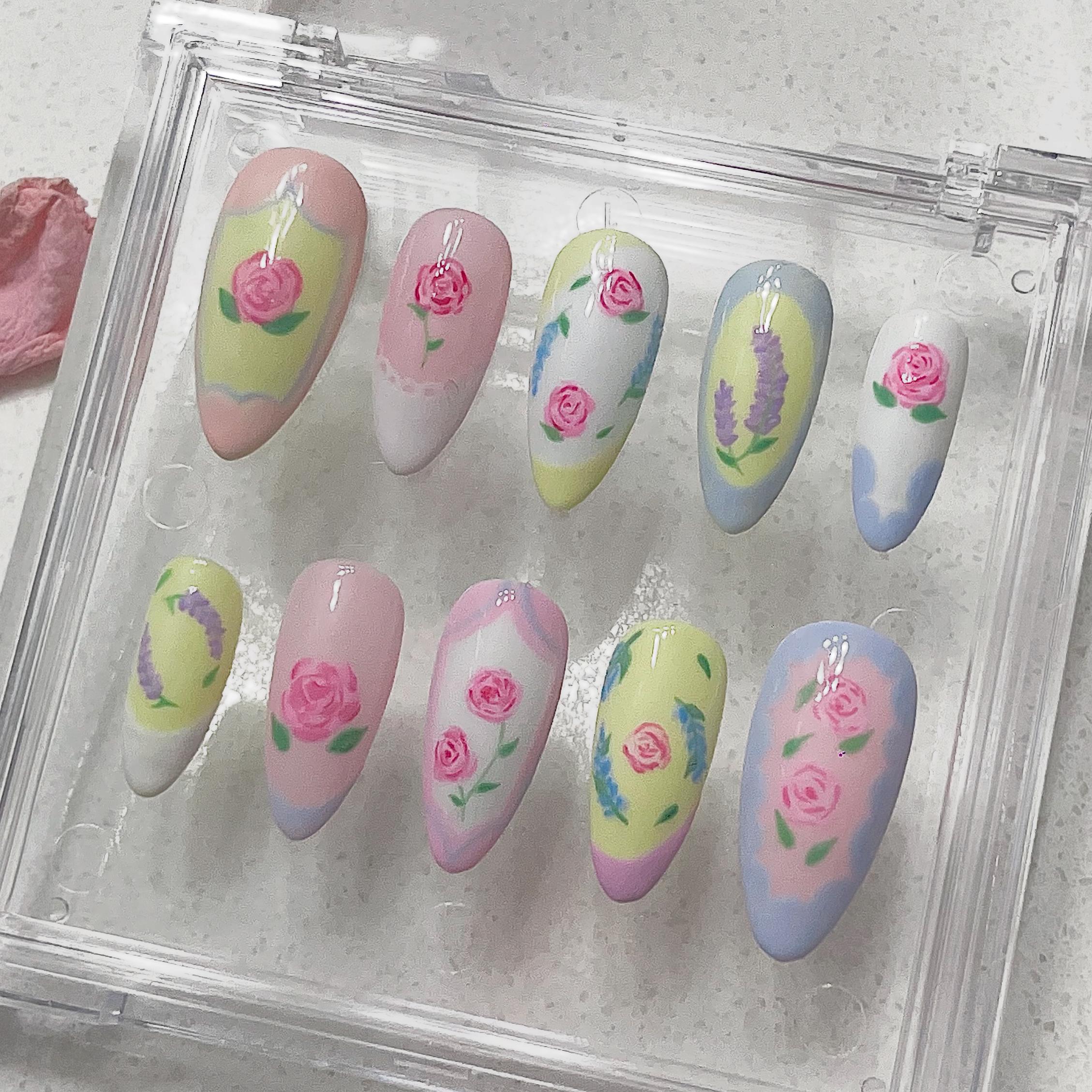 Marie Antoinette Victorian Inspired Hand Painted Custom Press on Nails ...