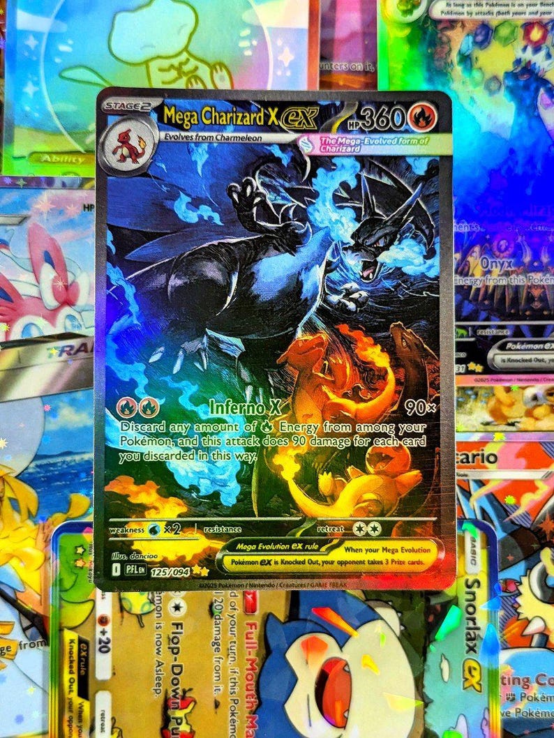 Mega Charizard X Ex Handmade Tcg Proxy Fan Art Card Full Art Phantasmal ...