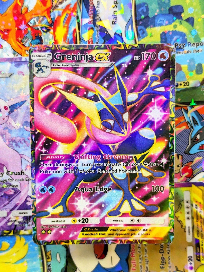 Greninja EX Handmade Tcg Proxy Fan Art Card Full Art Mega Rising Set - Etsy