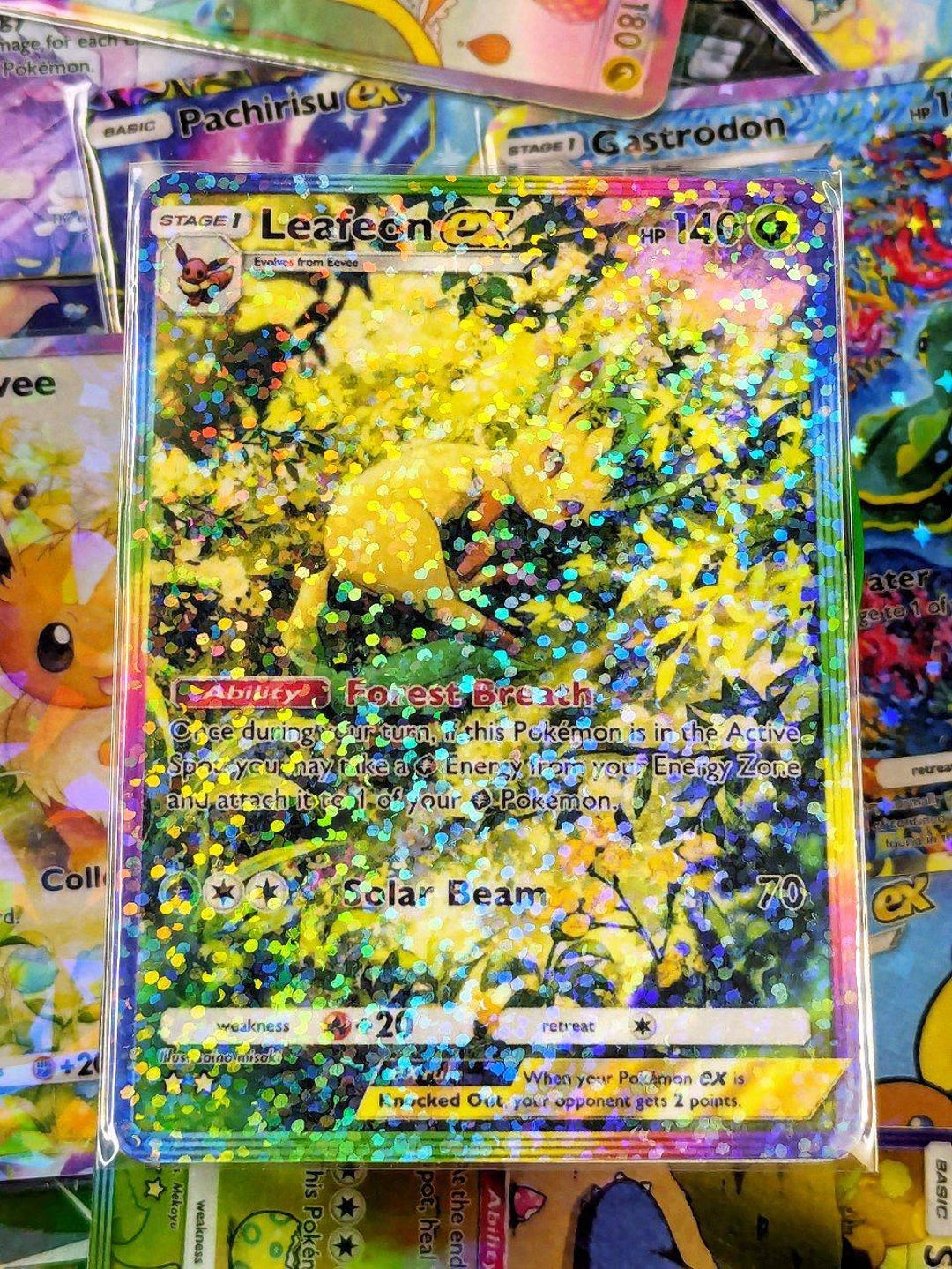 Leafeon Ex Handmade Tcg Proxy Fan Art Card Custom Full Art Triumphant ...