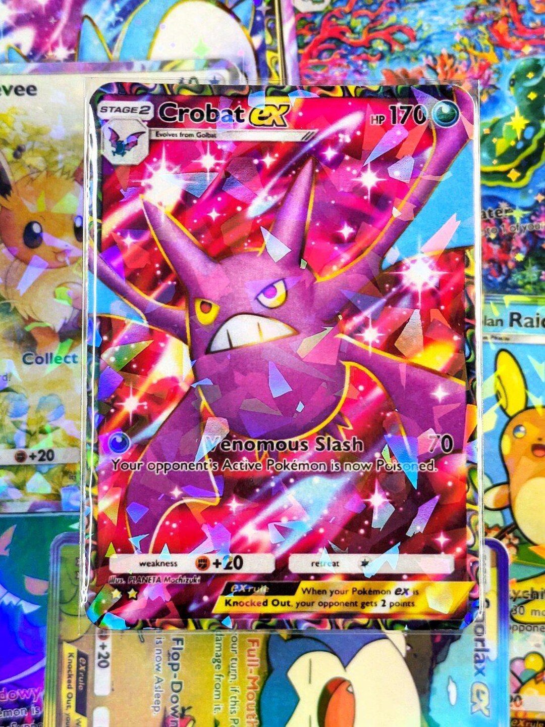Crobat Ex Handmade Tcg Proxy Fan Art Card Wisdom of Sea and Sky Set - Etsy