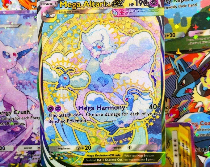 Mega Altaria Ex Handmade Tcg Proxy Fan Art Card Full Art Mega Rising ...