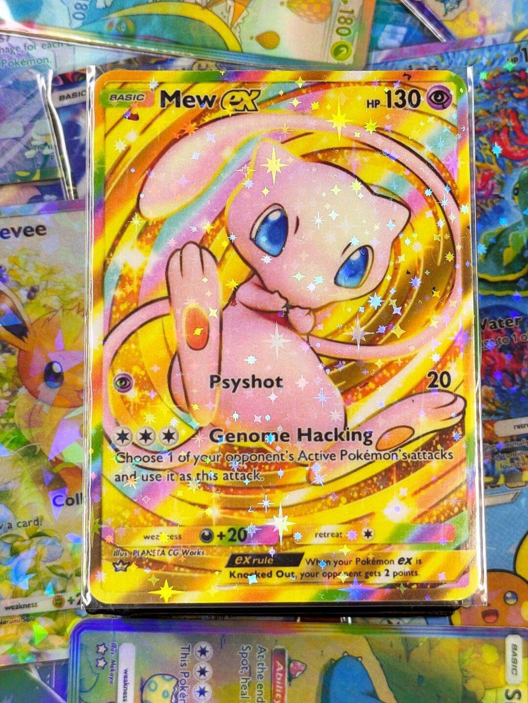 Mew Ex Handmade Tcg Proxy Fan Art Card Full Art Mythical Island Set - Etsy