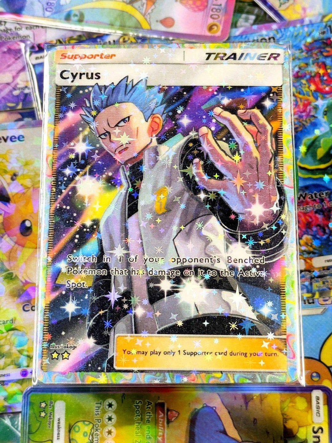 Cyrus Trainer Handmade Tcg Proxy Fan Art Card Custom Full Art Space ...