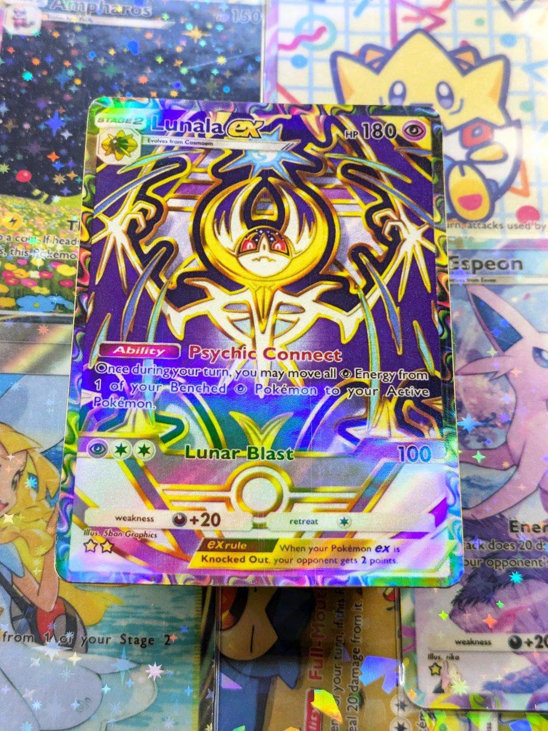 Lunala Ex Handmade Pocket App Tcg Proxy Fan Art Card Full Art Deluxe ...