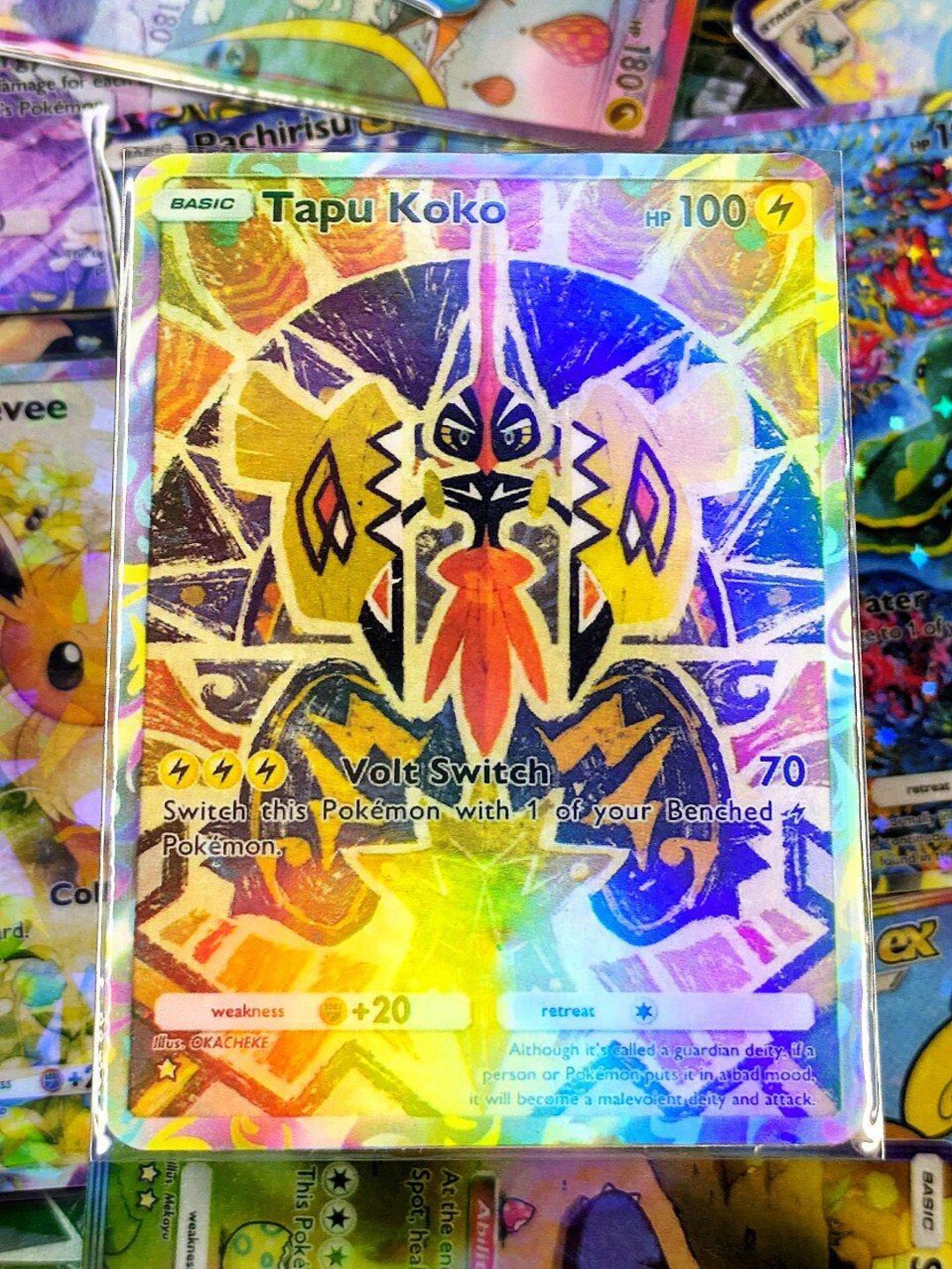 Tapu Koko Handmade Tcg Proxy Fan Art Card Full Art Celestial Guardians ...