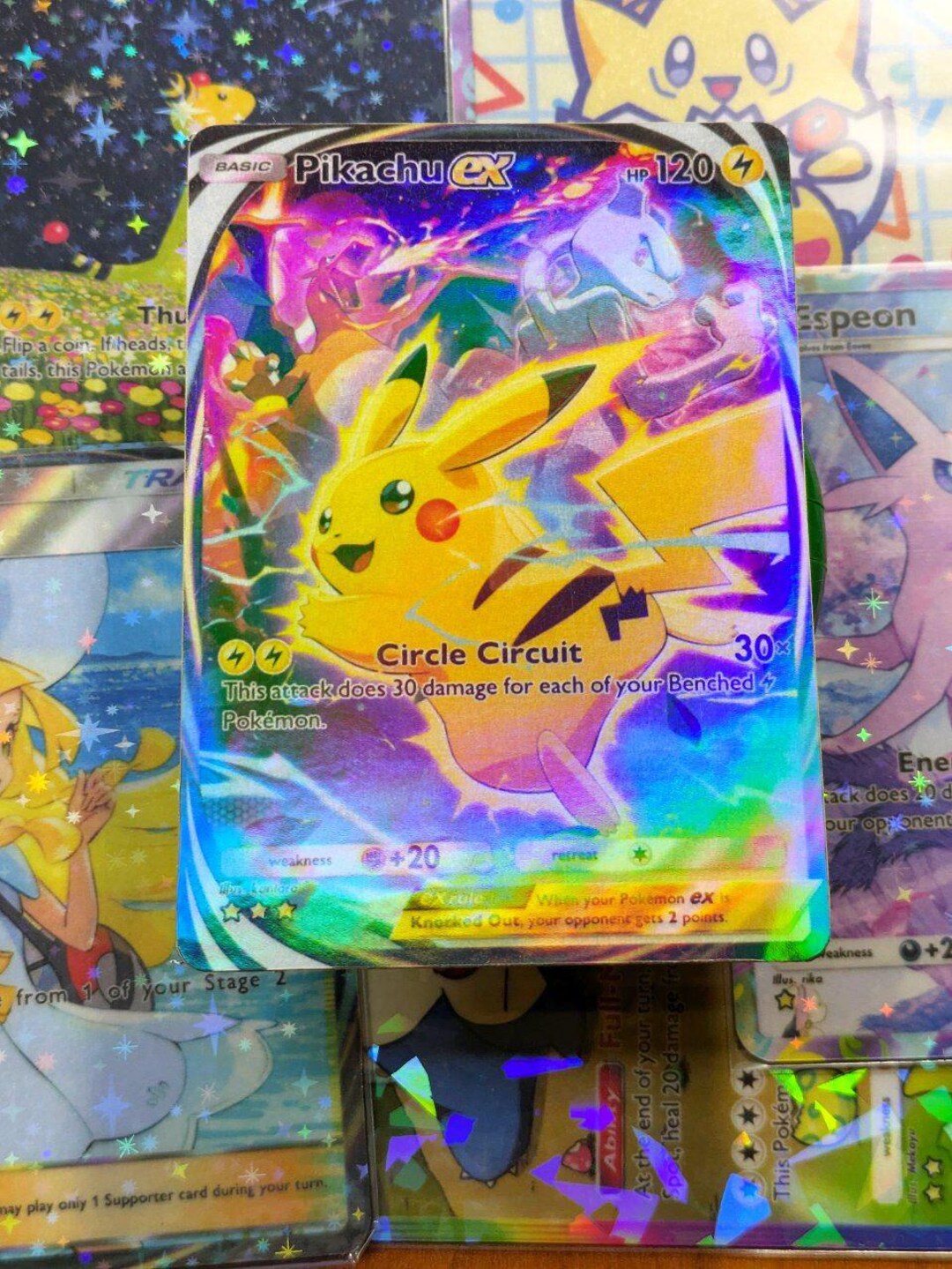 Pikachu Ex Handmade Tcg Proxy Fan Art Card Full Art Deluxe Pack Ex Set ...
