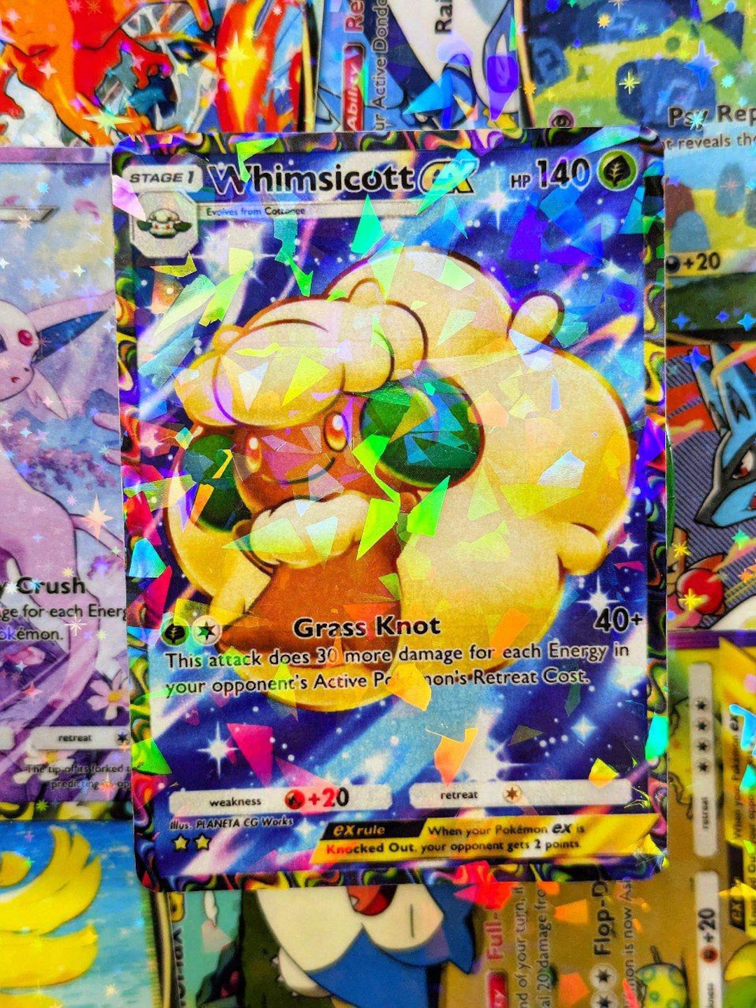 Whimsicott EX Handmade Tcg Proxy Fan Art Card Full Art Mega Rising Set ...