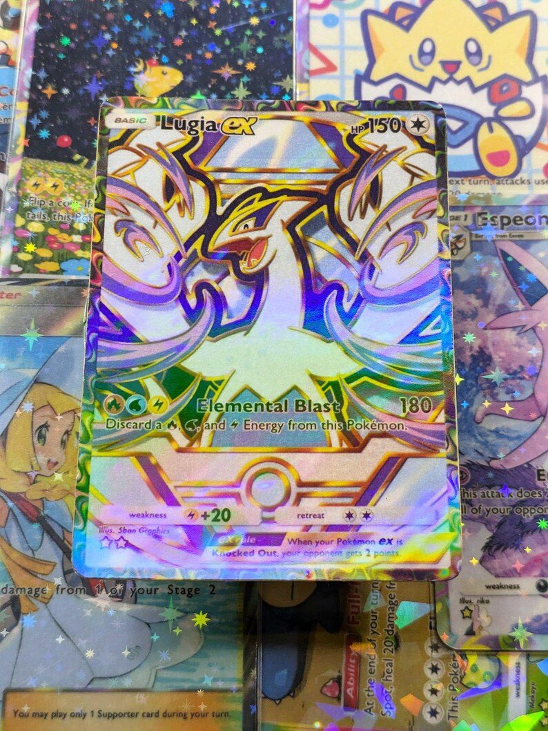 Lugia Ex Handmade Tcg Proxy Fan Art Card Full Art Deluxe Pack Set - Etsy