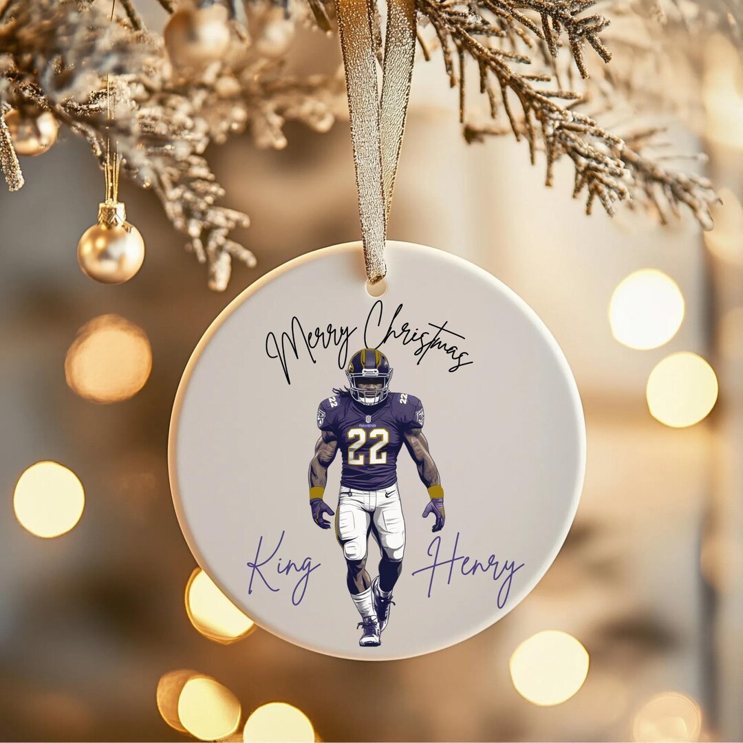 Derrick Henry Christmas Ornament, Baltimore Ravens Fan Gift - Etsy