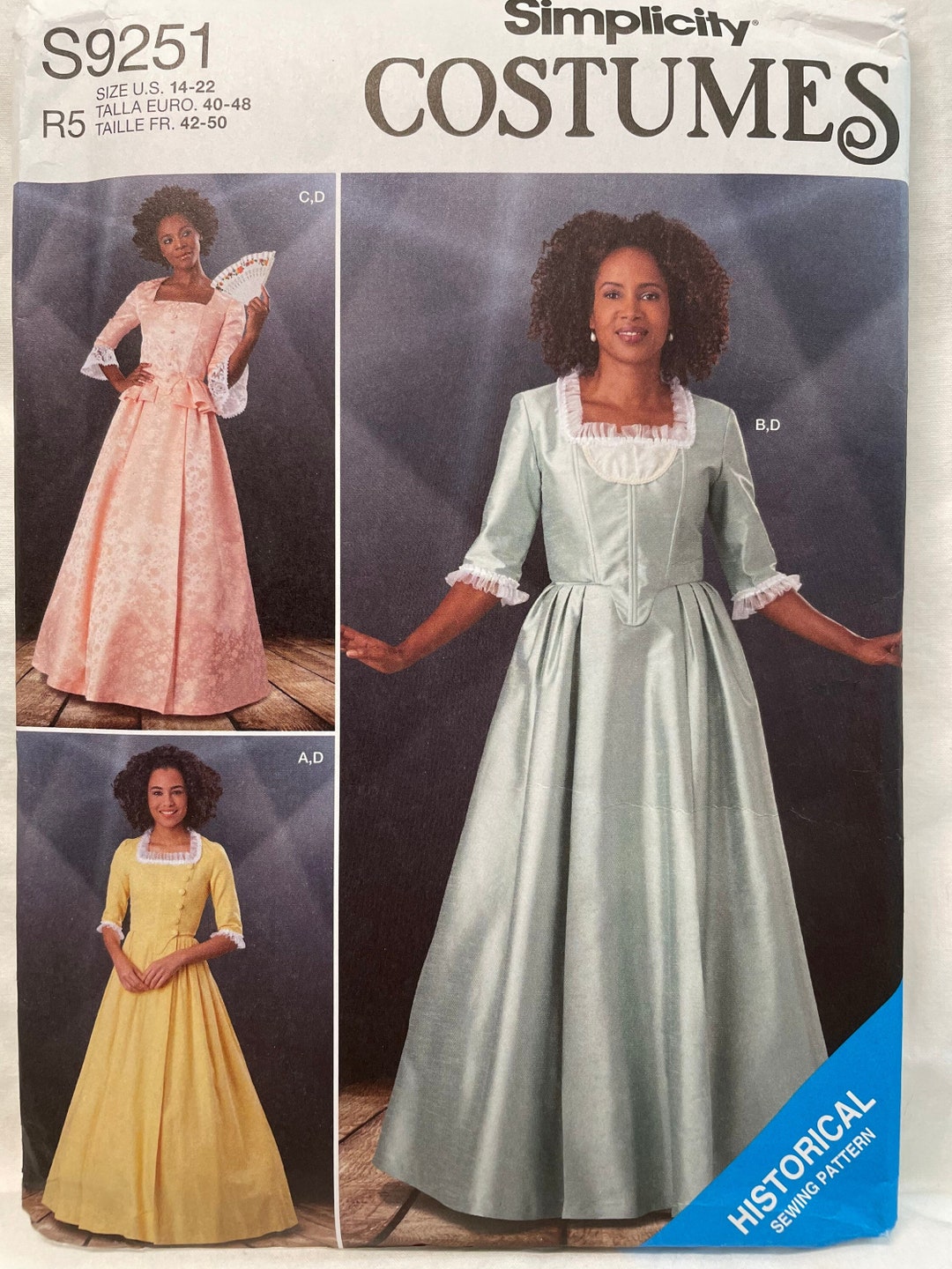 New Simplicity S9251 Pattern Woman's Costume Historical Victorian Ball ...