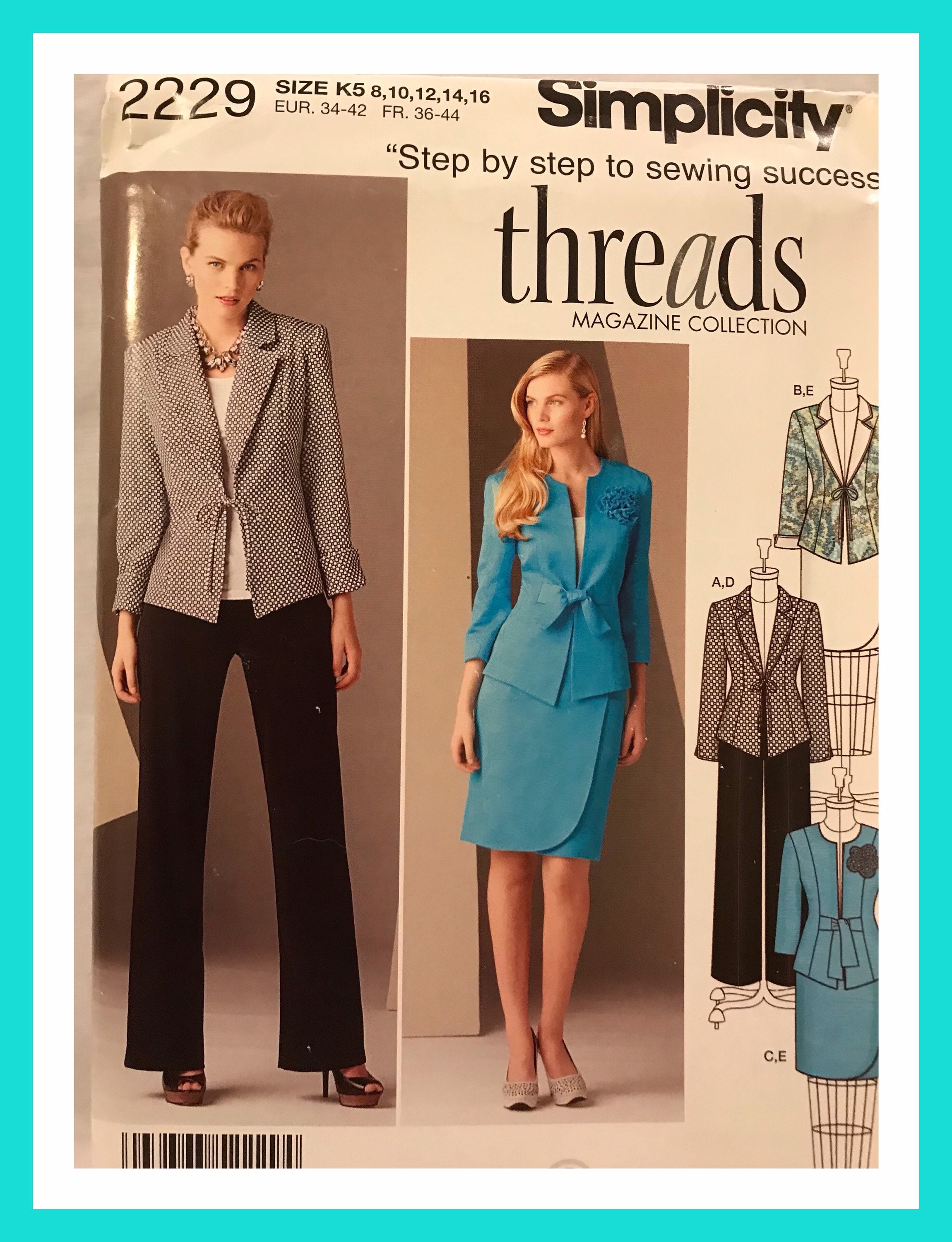 Woman's Suit Sewing pattern Simplicity 2229 Misses Petite | Etsy