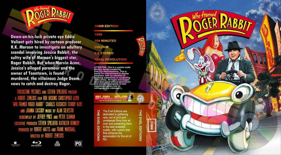 Who Framed Roger Rabbit (35mm Scan) Custom Blu-ray - Etsy