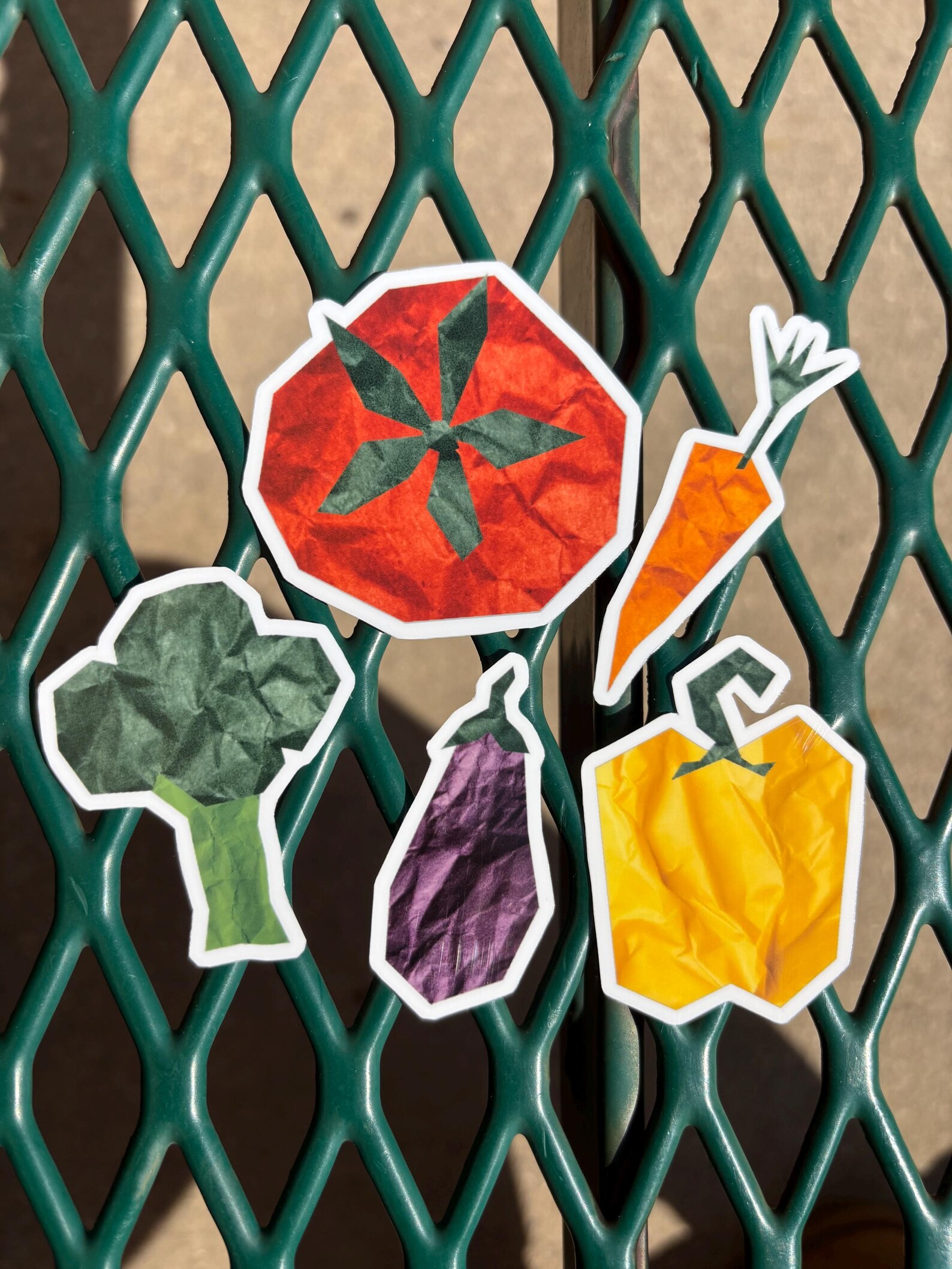 Vegetable Sticker Pack | Five Handmade Waterproof Stickers - Etsy