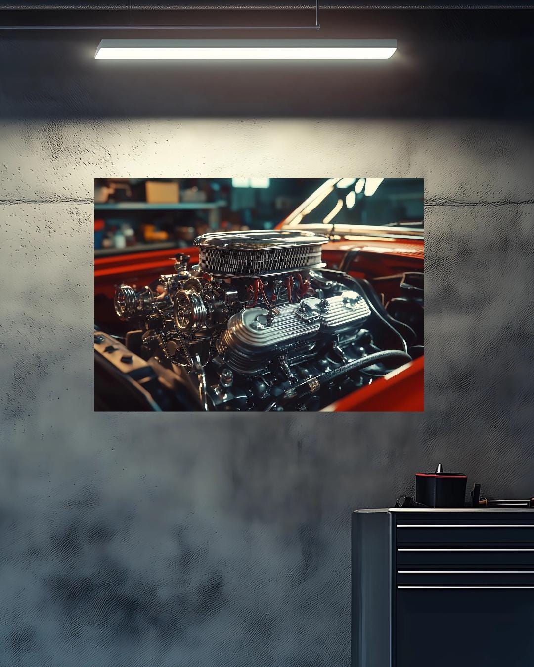 Muscle Car Engine Wall Art – Close-up Digital Download of Classic ...