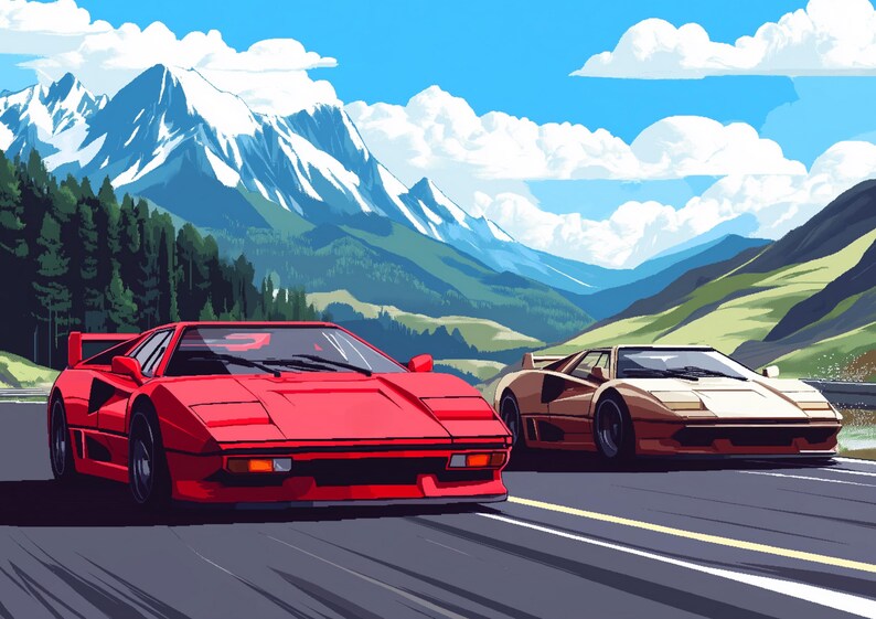 8 Bit Pixel Art Digital Print Retro Arcade Digital Art Gifts for Car ...