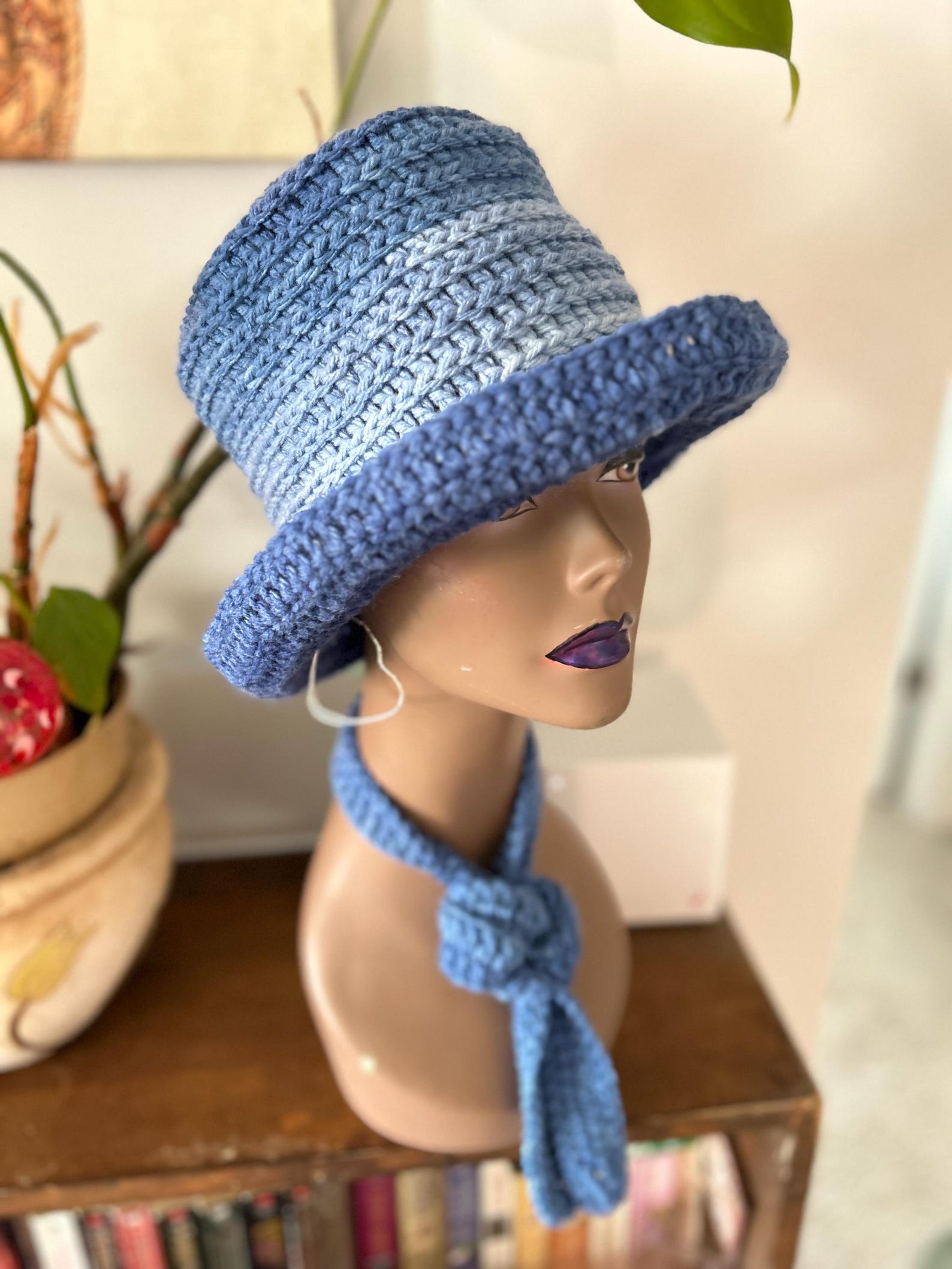 Crochet Hat Top and Necklace SET. Couture Hat and Neck Warmer. Extreme ...