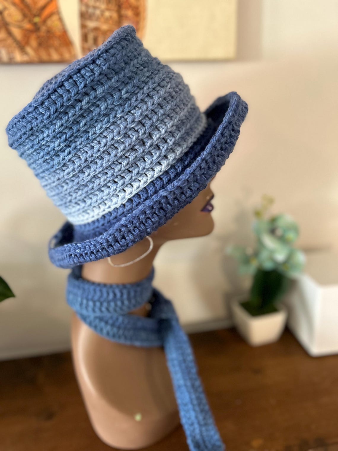 Crochet Hat Top and Necklace SET. Couture Hat and Neck Warmer. Extreme ...
