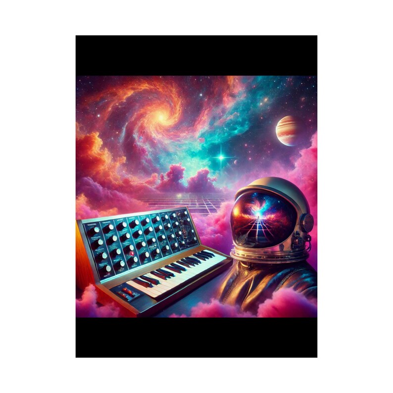 Space Wave Synth - Satin Posters - Etsy