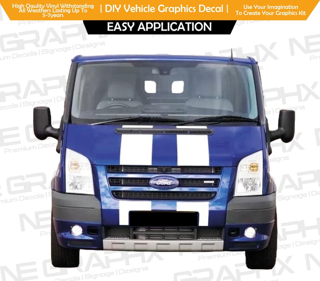 Negraphx Ford Transit Bonnet Stripes Kit High Quality Decals - Etsy
