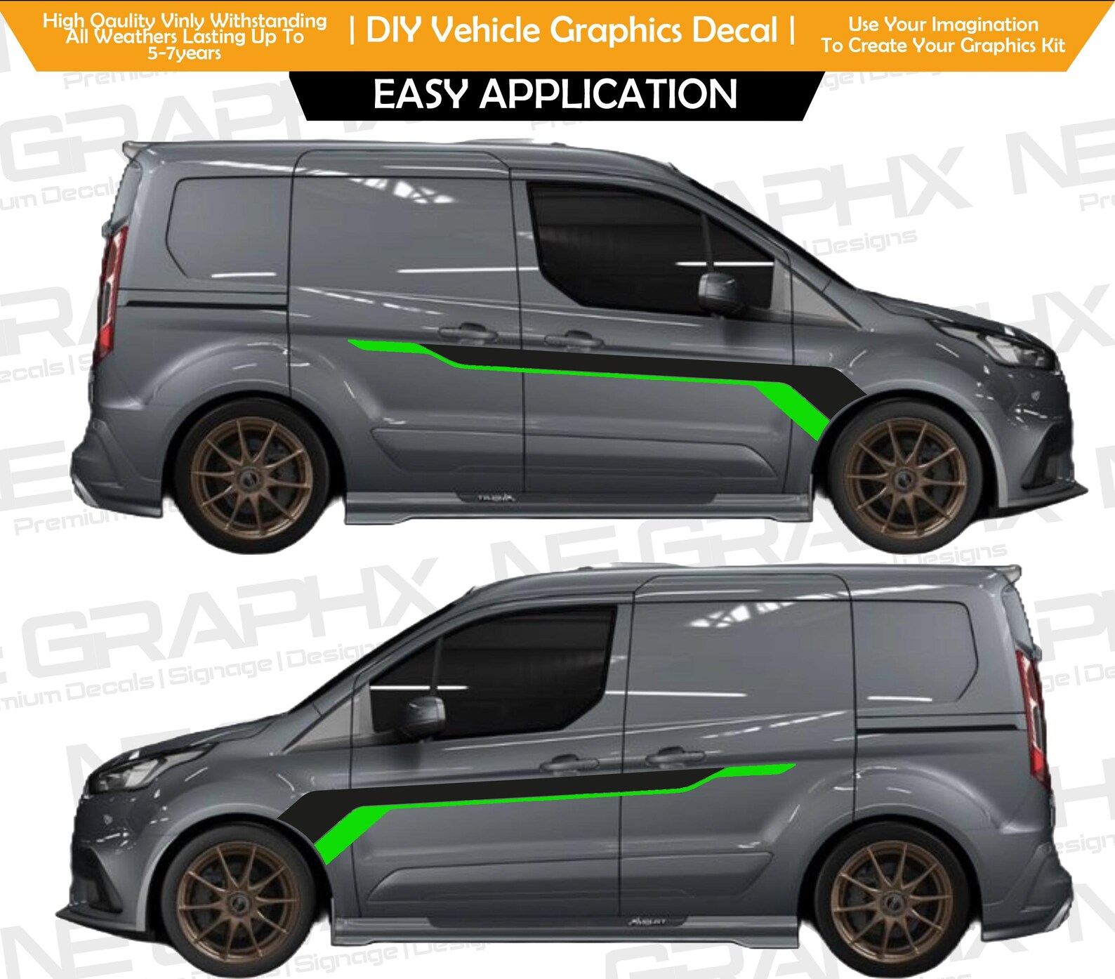 Negraphx | Ford Transit Connect MSRT Side Door Decals | High Quality ...