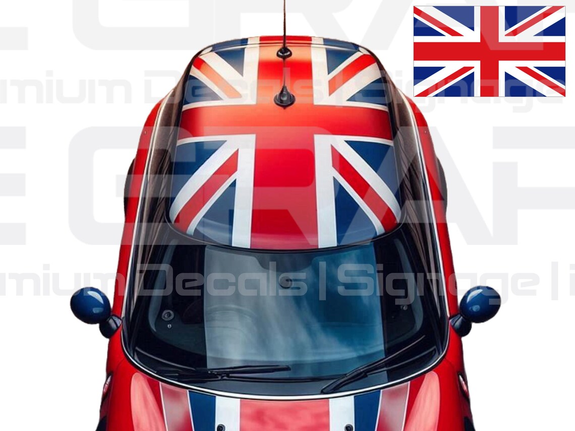 Negraphx | Mini Cooper Union Jack Roof Red & Blue | High Quality Decals ...