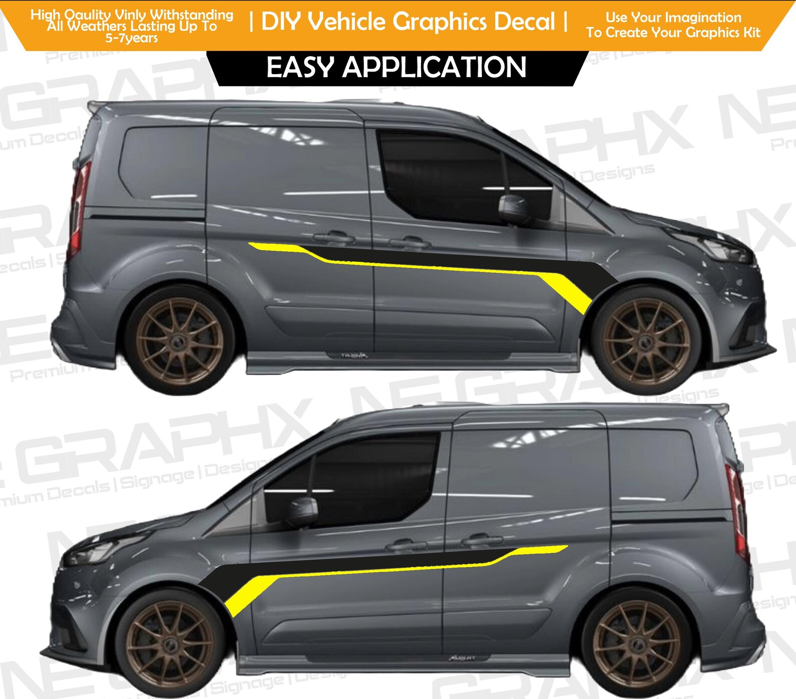 Negraphx | Ford Transit Connect MSRT Side Door Decals | High Quality ...