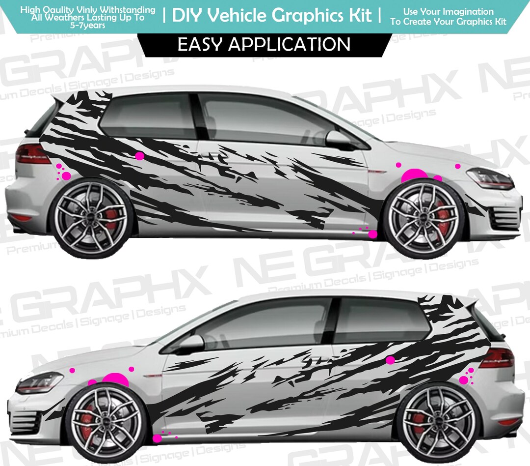 Negraphx | Universal Tiger Stripe Decal Kit, Drift Racing Decal, Car ...