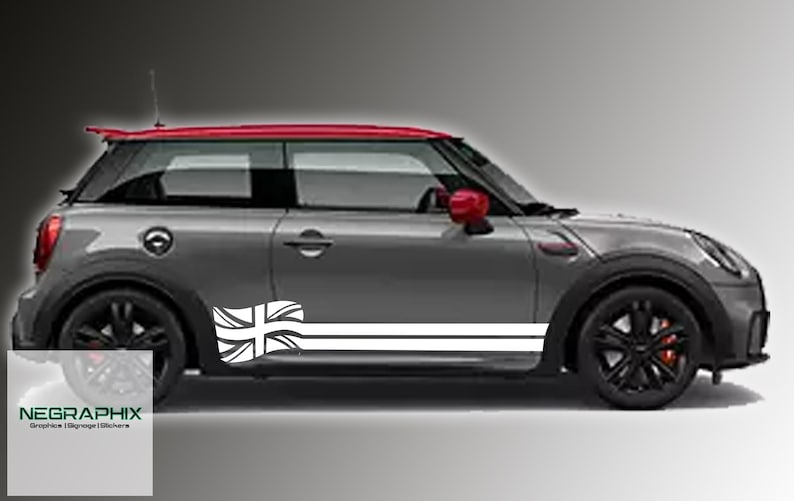 Northeastgraphix Mini Cooper Union Jack Side Stripes High Quality ...