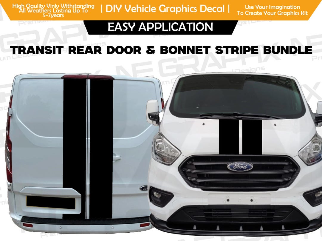 Negraphx Ford Transit Custom Rear Door Bonnet Stripes High Quality ...