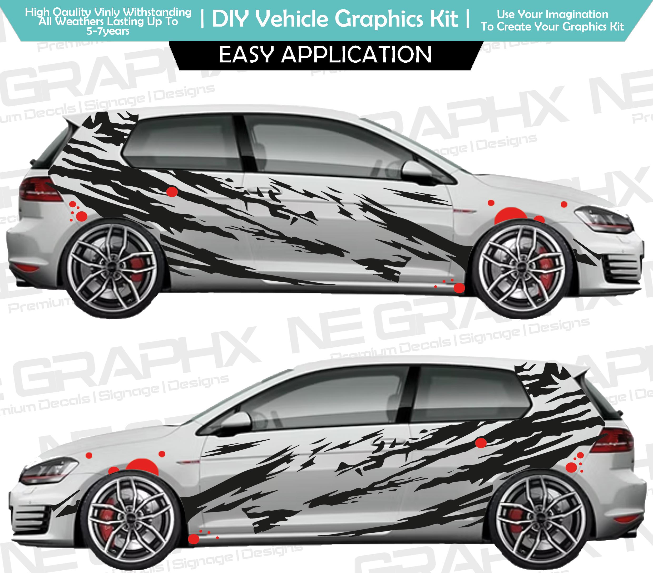 Negraphx | Universal Tiger Stripe Decal Kit, Drift Racing Decal, Car ...