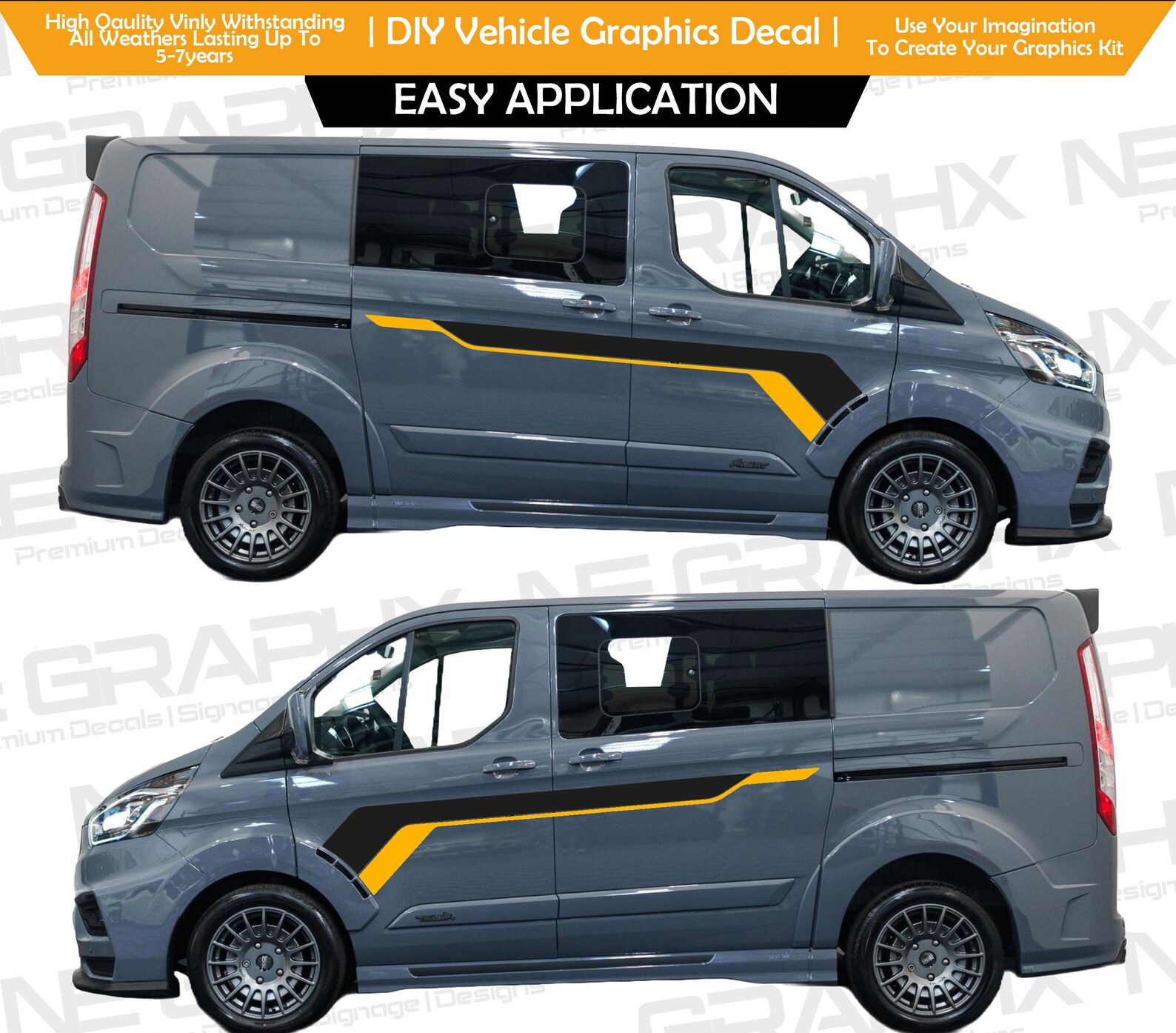 Negraphx | Ford Transit Custom MSRT Side Door Decals | High Quality ...