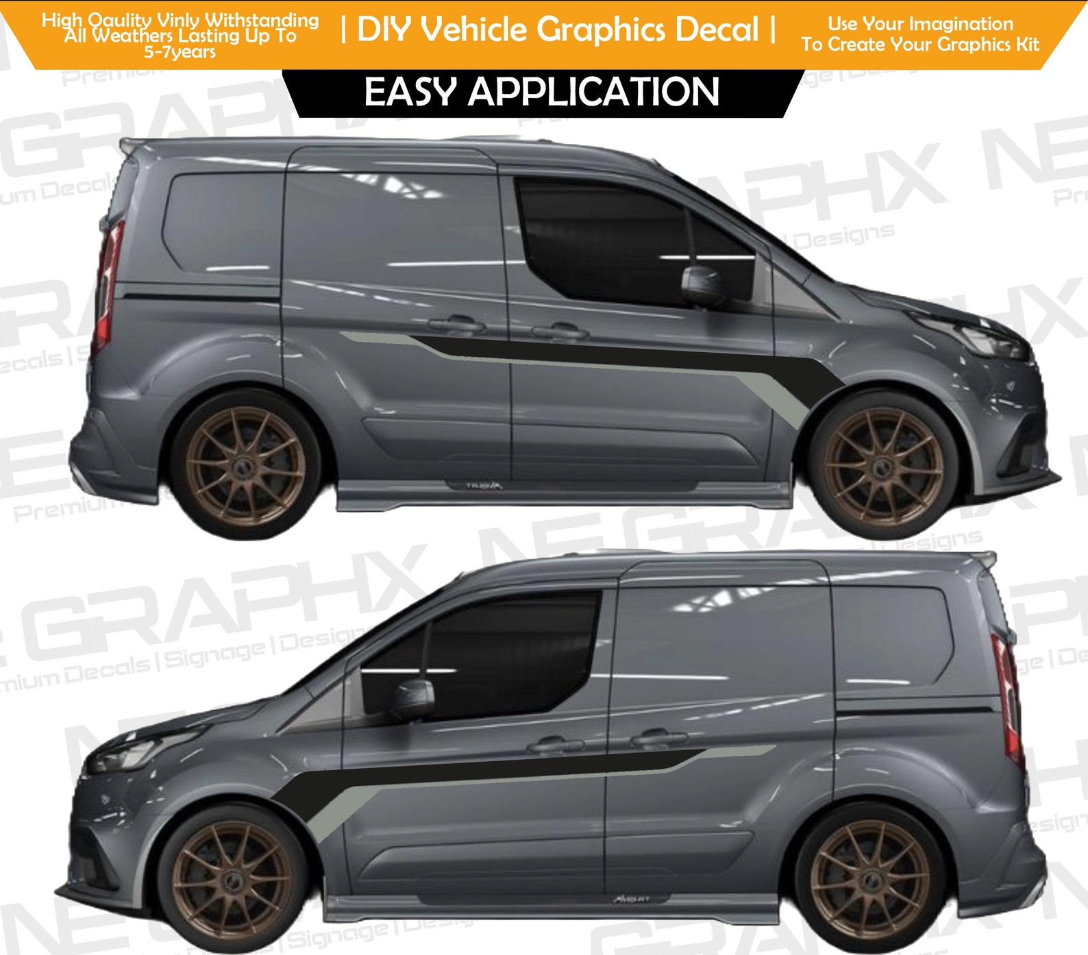 Negraphx | Ford Transit Connect MSRT Side Door Decals | High Quality ...
