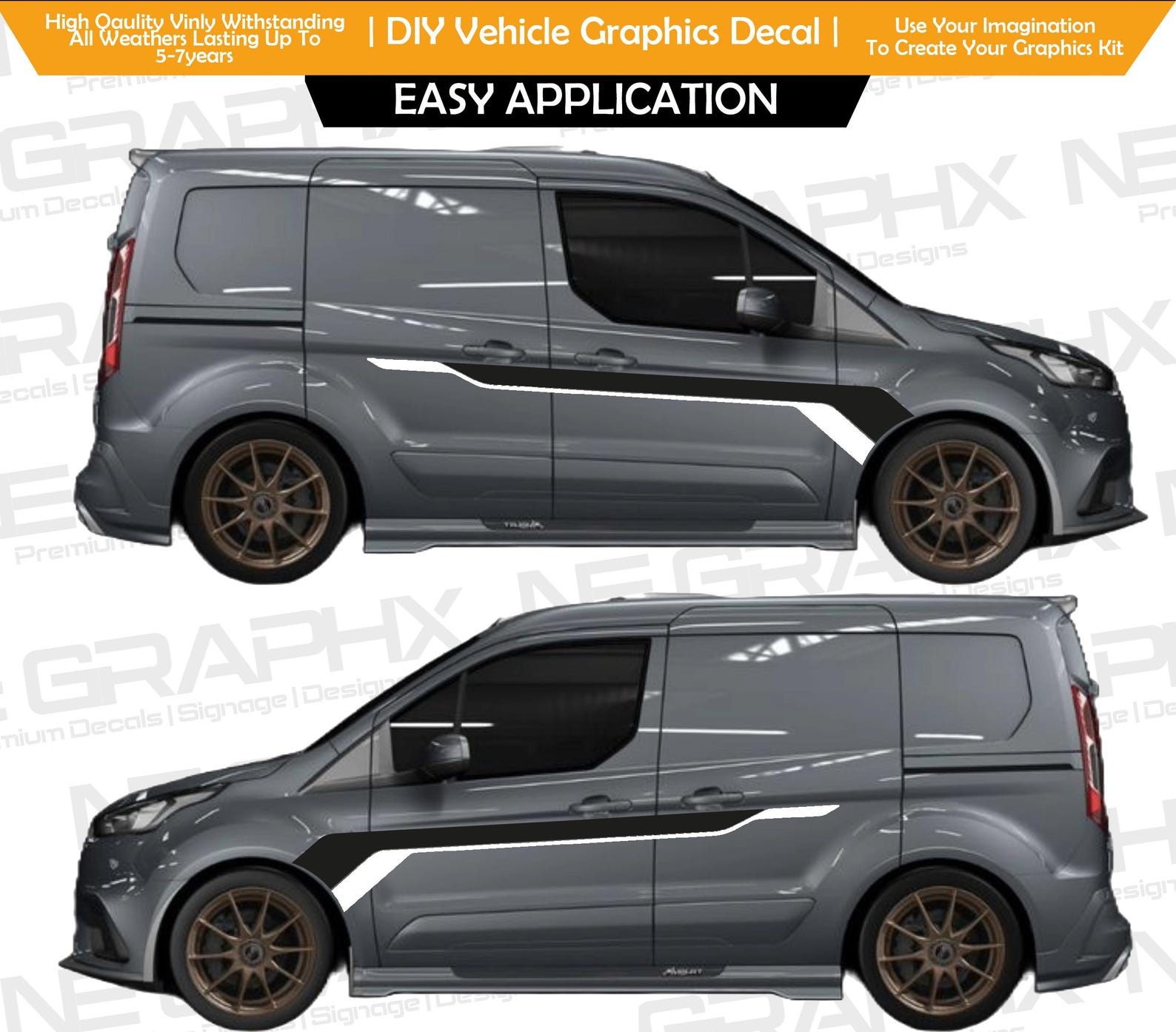 Negraphx | Ford Transit Connect MSRT Side Door Decals | High Quality ...