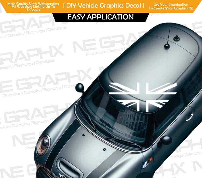 Negraphx | Mini Cooper Union Jack Roof Decal | High Quality Decals - Etsy