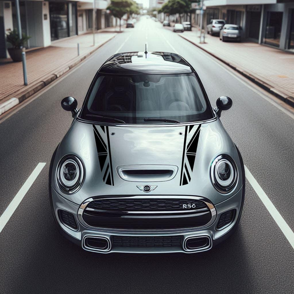Negraphx | Mini Cooper Union Jack Bonnet Stripes | High Quality Decals ...