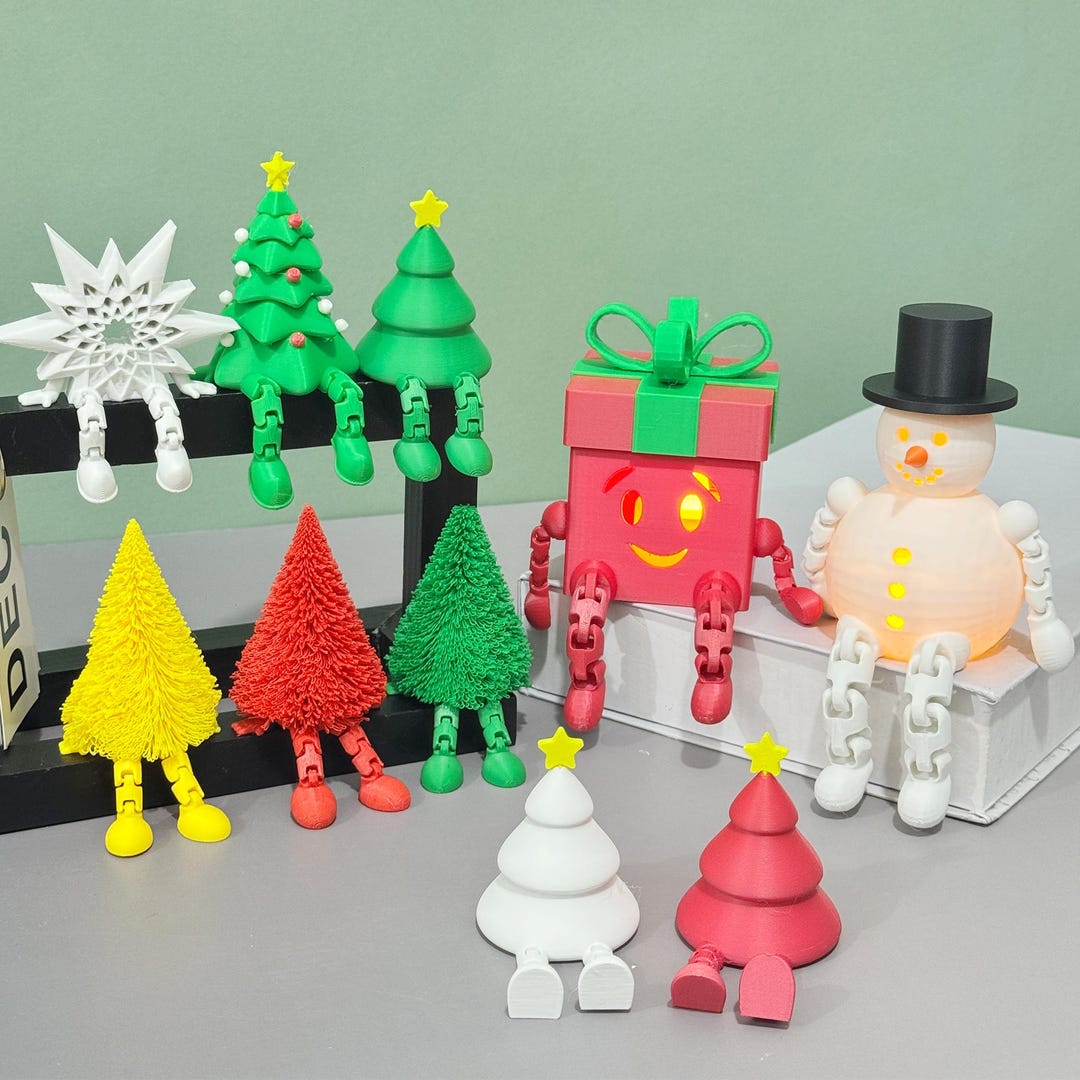 3D Printed Christmas Ornament-christmas Tree/snowman/gift Box With ...