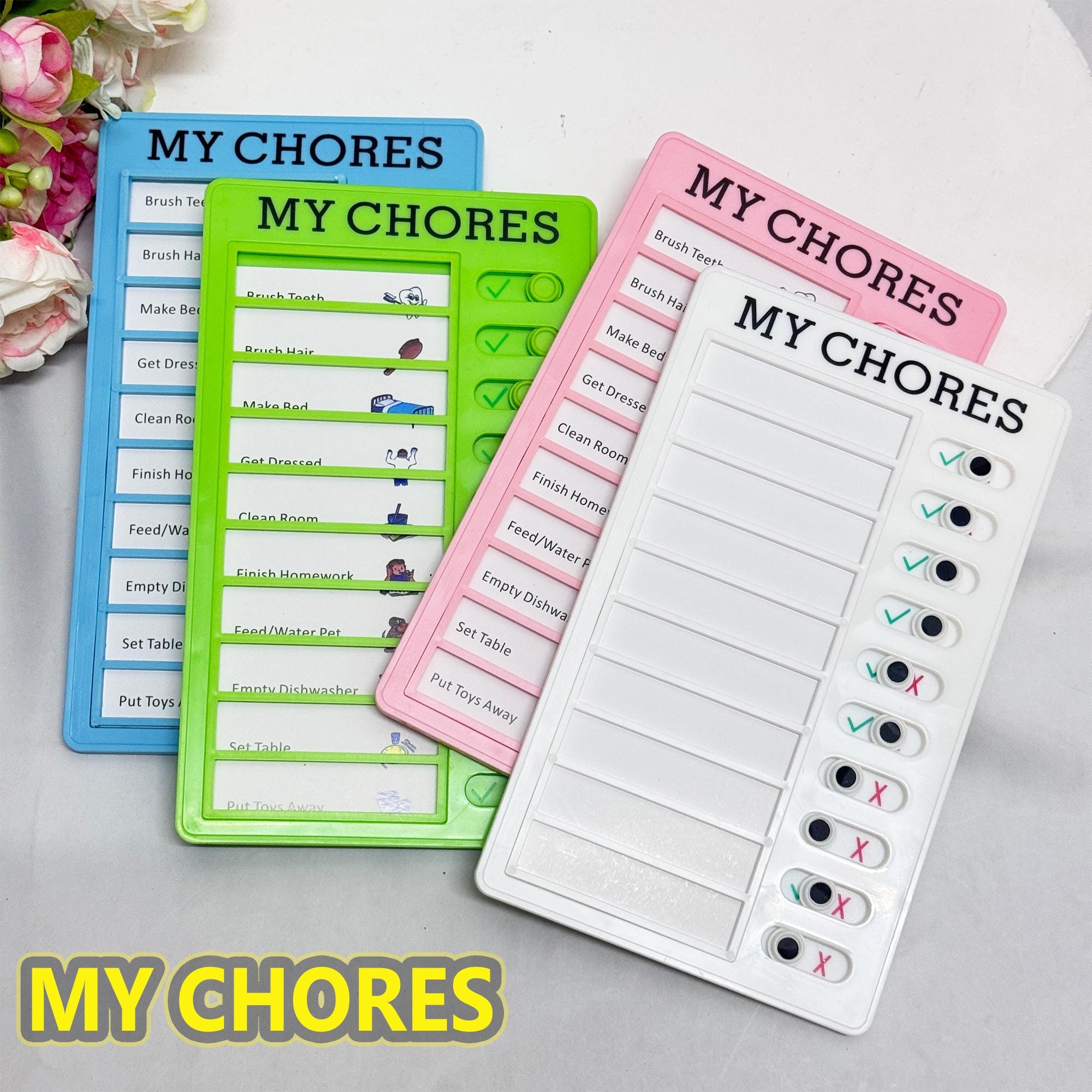 Custom Sliding Daily Routine Chart,chore Chart,kids to Do List,kid ...
