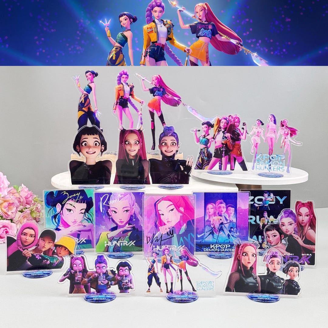 Kpop Demon Hunters Acrylic Standing Plates,huntrix Girls-rumi,zoey,mira ...