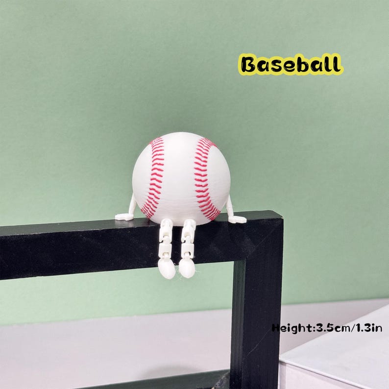 3D Printed Balls Figurine With Legs-basketball,soccer,golf,baseball ...