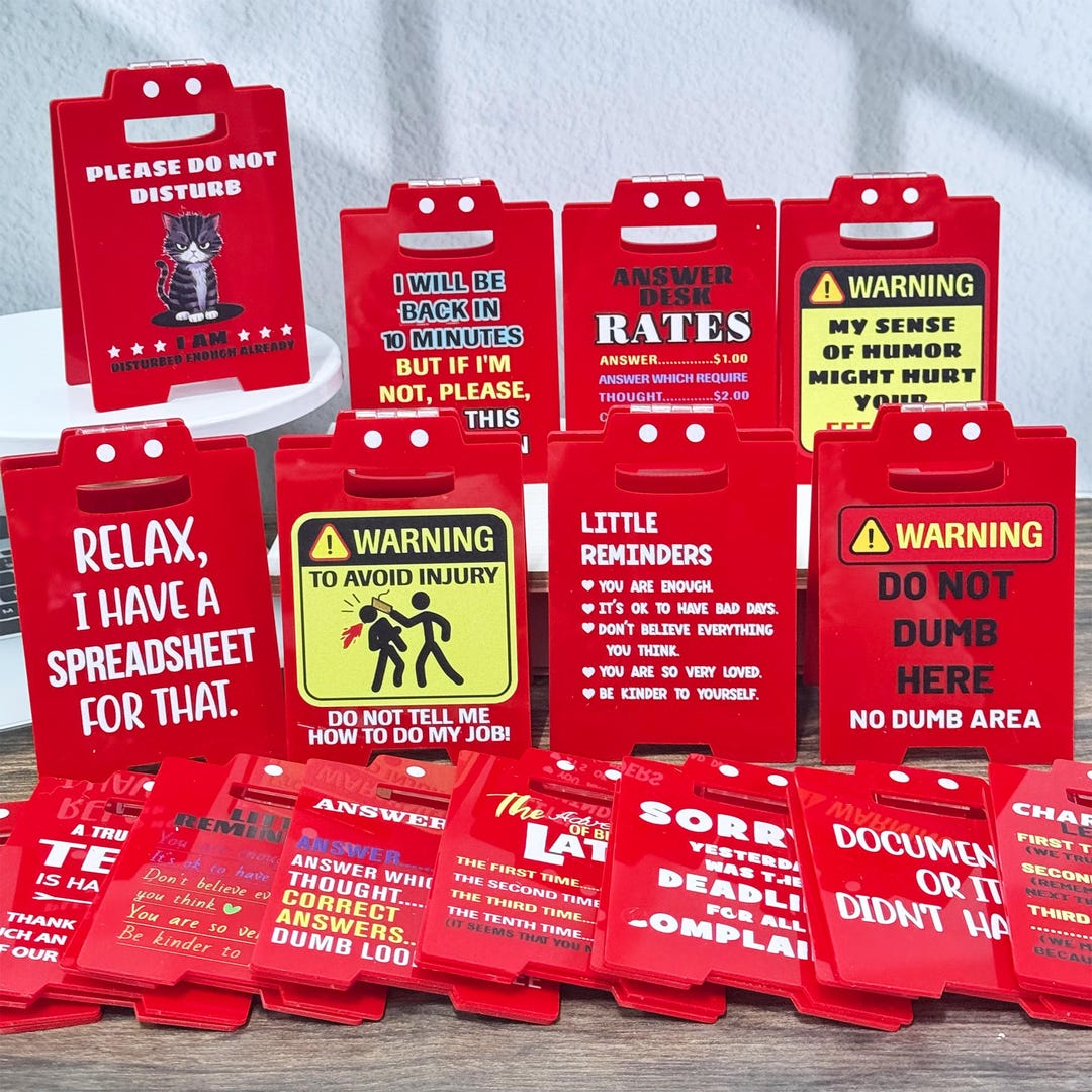 Funny Office Desk Signs,warning Desk Signs,work Forecast,little ...