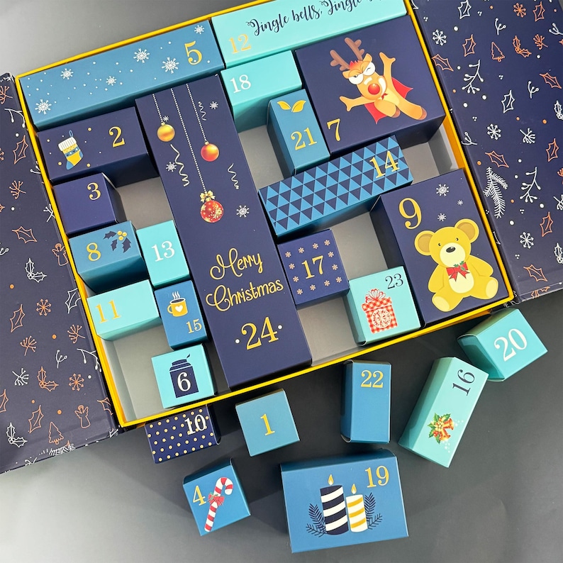 Custom Advent Boxes-christmas Advent Calendar 2026,24 Blank Christmas ...