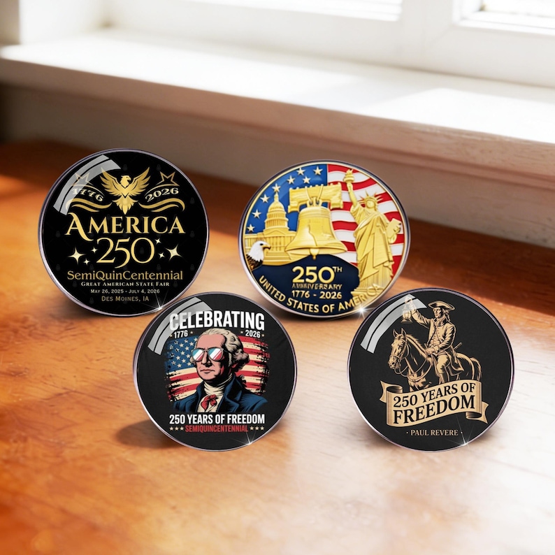 2026 US 250th Anniversary Enamel Pin | American Eagle, USA Flag, Statue ...