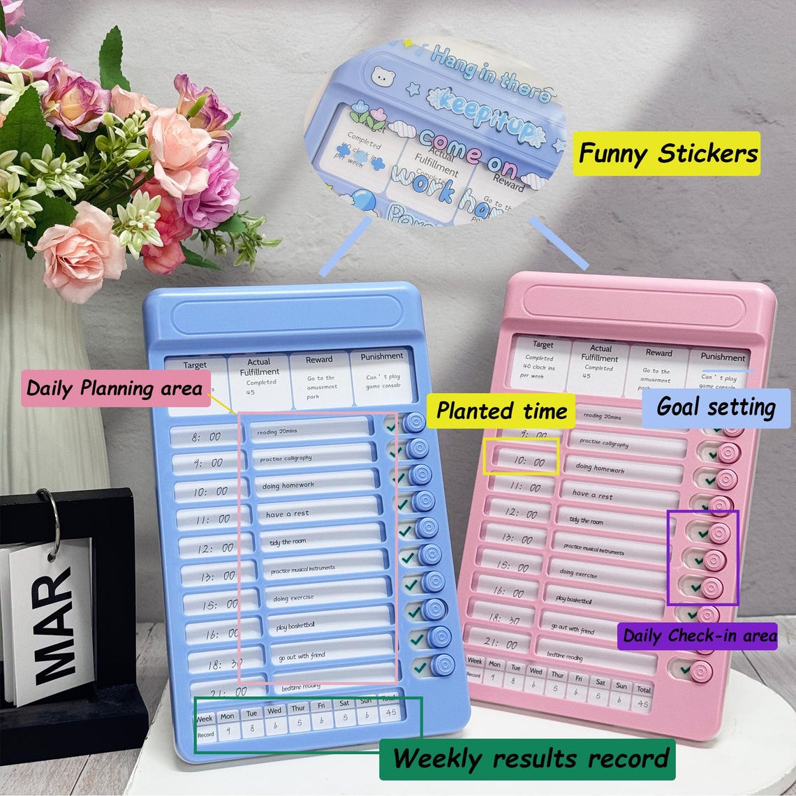 Custom Self Discipline Checklist for Kids,sliding Daily Routine Chart ...