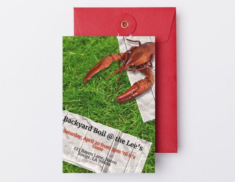 Crawfish Boil Invite Template | Backyard Louisiana Party Invitation ...